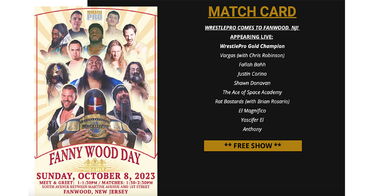 WrestlePro Performance Live at Fanny Wood Day 2023 | Scotch Plains ...