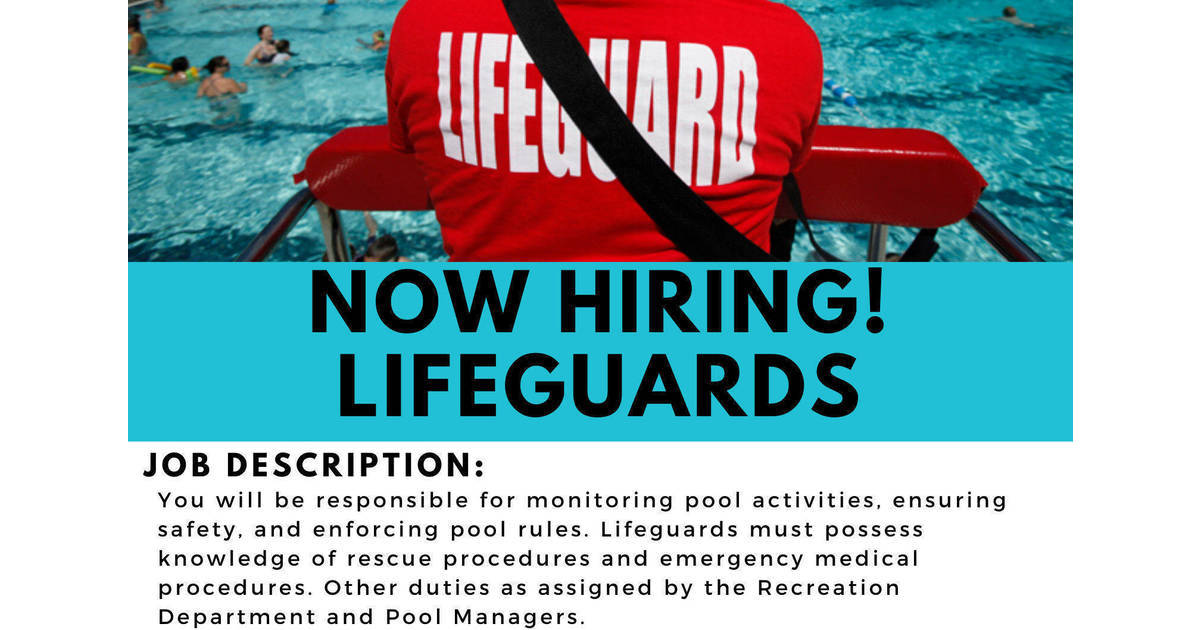 Job Opening: Lifeguards Needed at 2 Morristown Pools | Morristown, NJ ...