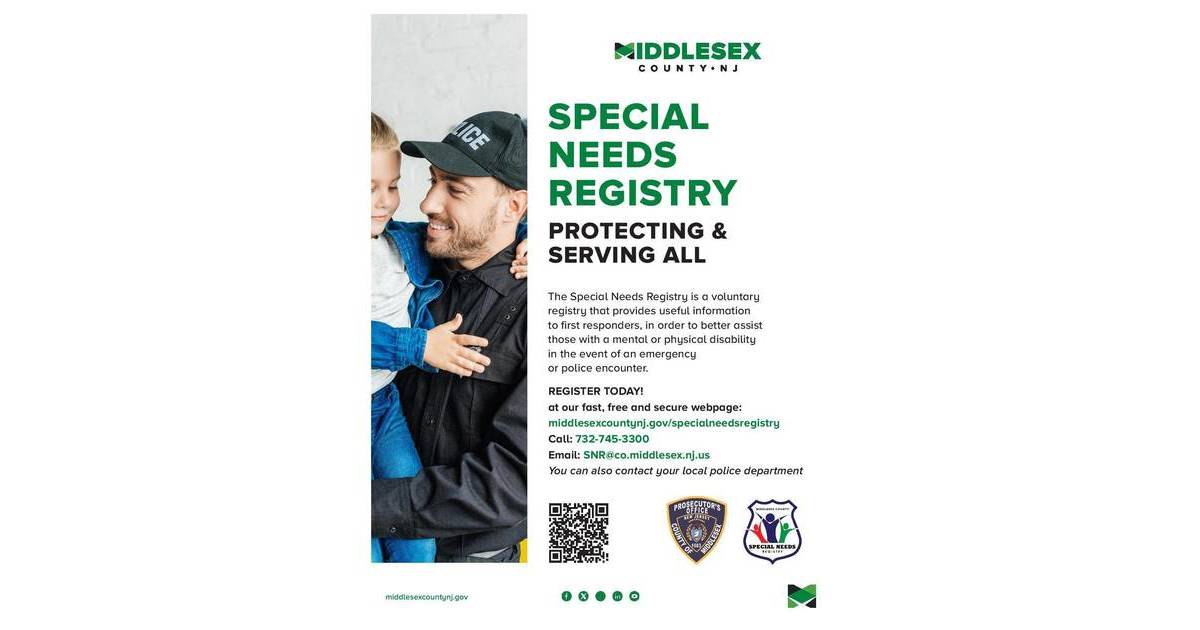 Middlesex County launches Special Needs Registry (SNR) to enhance emergency response | South ...