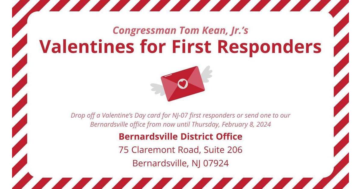 Valentine's Day Cards for First Responders sponsored by Congressional ...