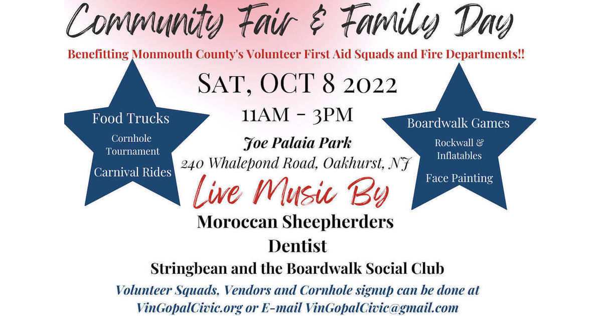 Vin Gopal Civic Association Community Fair and Family Day, October 8 ...