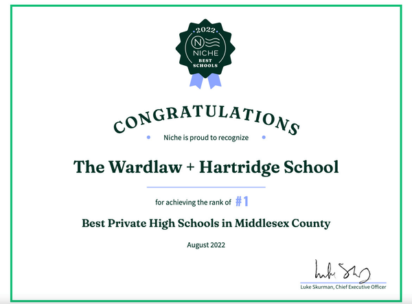 Wardlaw+Hartridge School Receives Top Ranking in Middlesex County ...