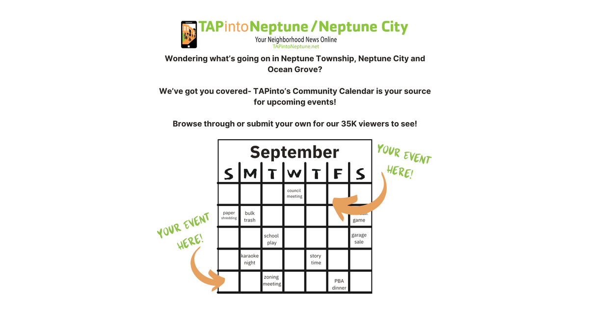 TAPinto Neptune/Neptune City's Newly Launched Community Calendar is ...