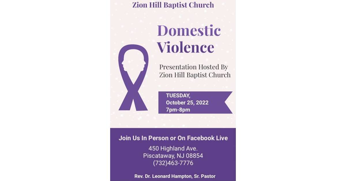Zion Hill Baptist Church in Piscataway to Host Domestic Violence ...