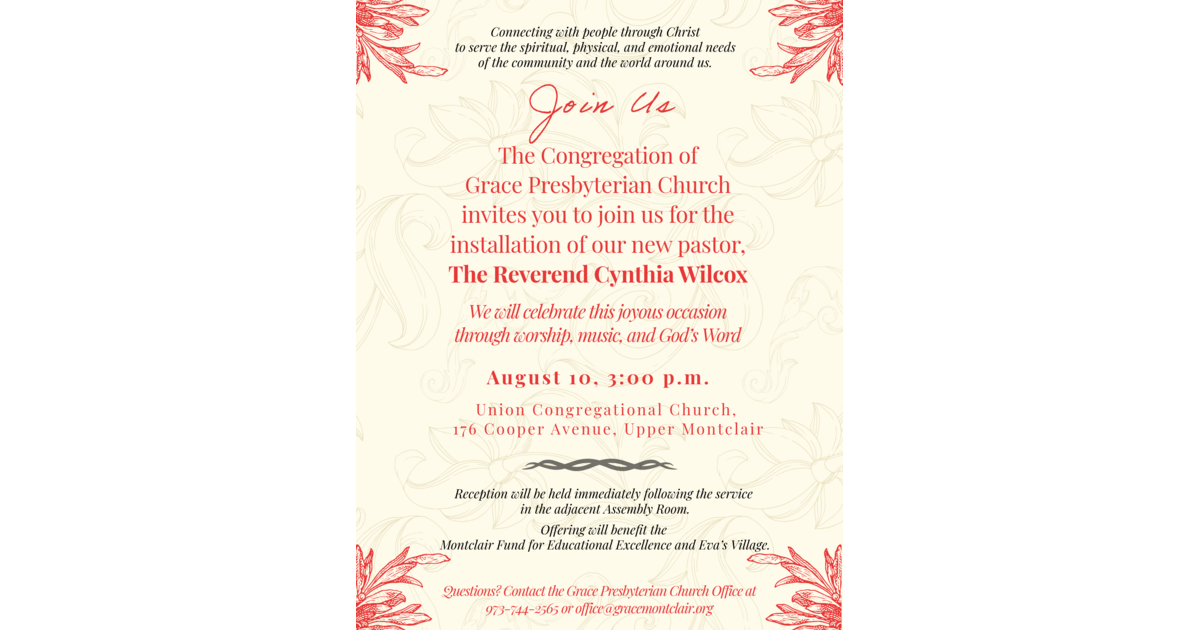 Installation of Rev. Cynthia Wilcox as Pastor of Grace Pres. Church ...