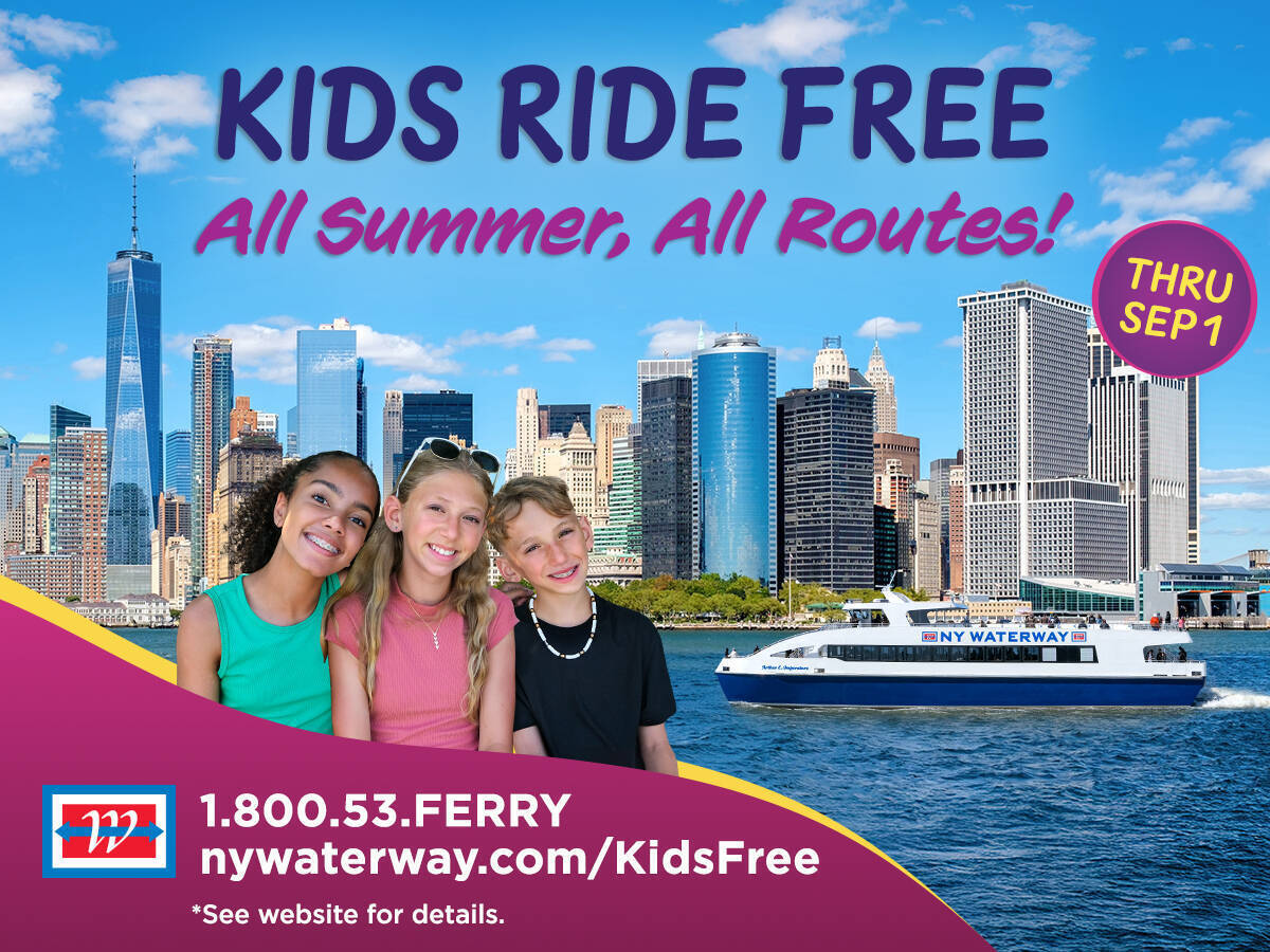 Kids Ride Free on NY Waterway Ferries This Summer Season | TAPinto ...