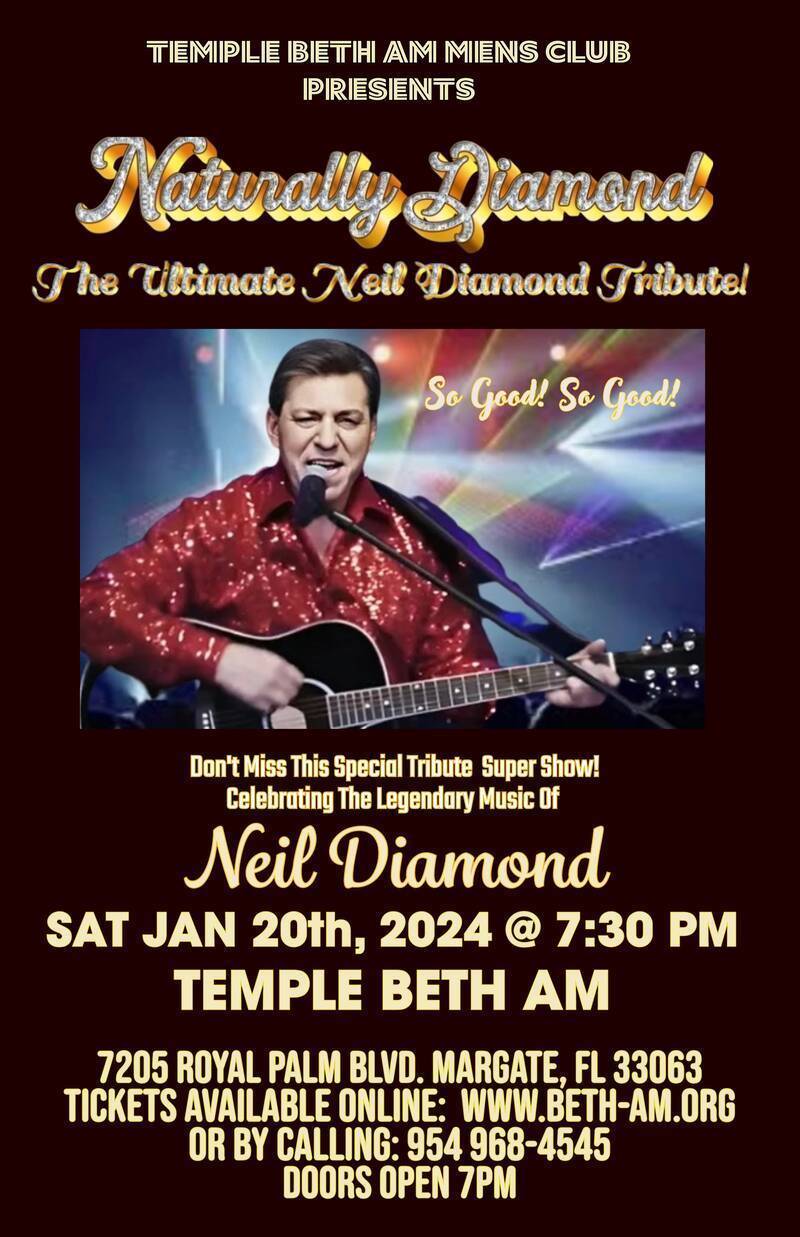 Neil Diamond Tribute Concert at Temple Beth Am in Margate | TAPinto ...