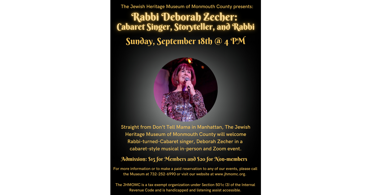Rabbi Deborah Zecher: Cabaret Singer, Storyteller, and Rabbi | TAPinto ...