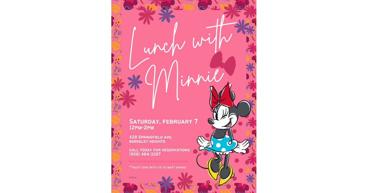 Lunch with Minnie Coming to Delicious Heights Berkeley Heights on ...