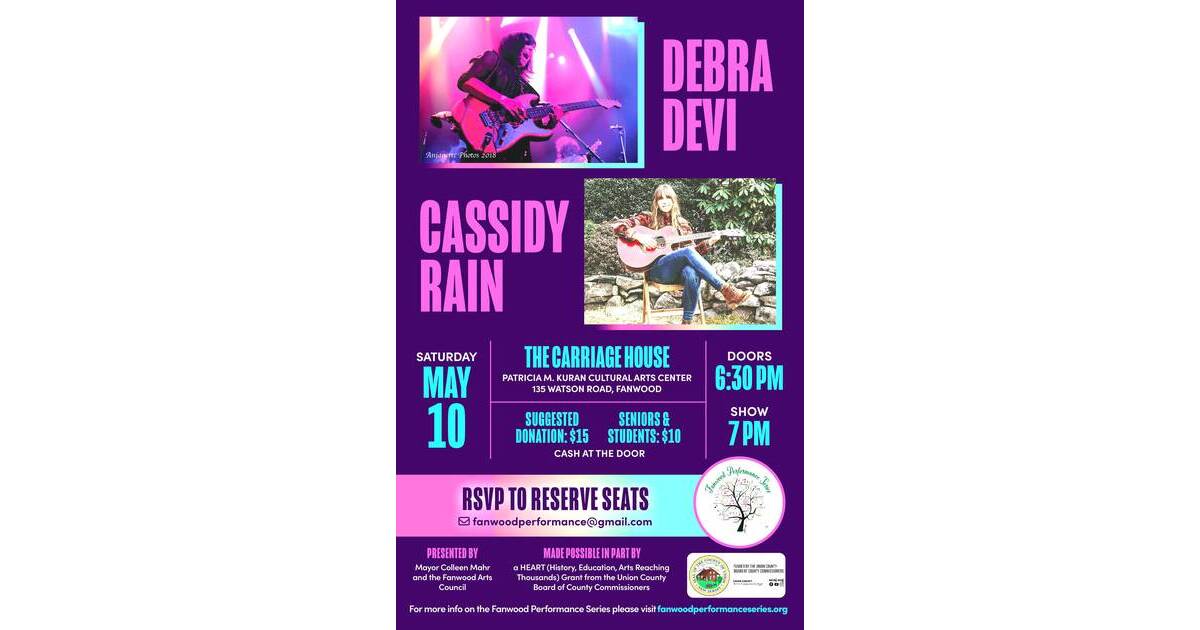 Debra Devi Band, Cassidy Rain - Blues, Rock & Folk in Fanwood | TAPinto ...
