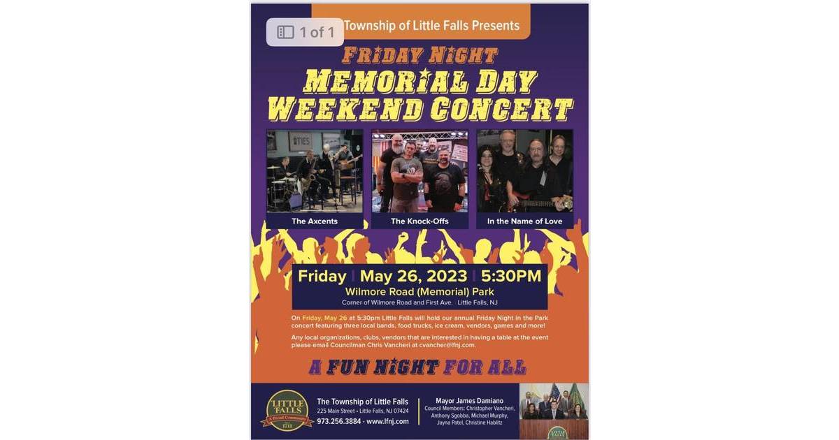 Memorial Day Weekend Concert | TAPinto | TAPinto