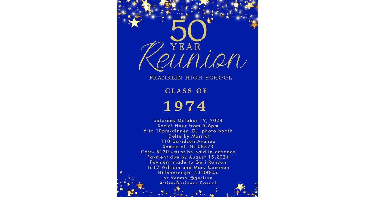Franklin High School Class of 1974 Reunion Announcement | TAPinto | TAPinto