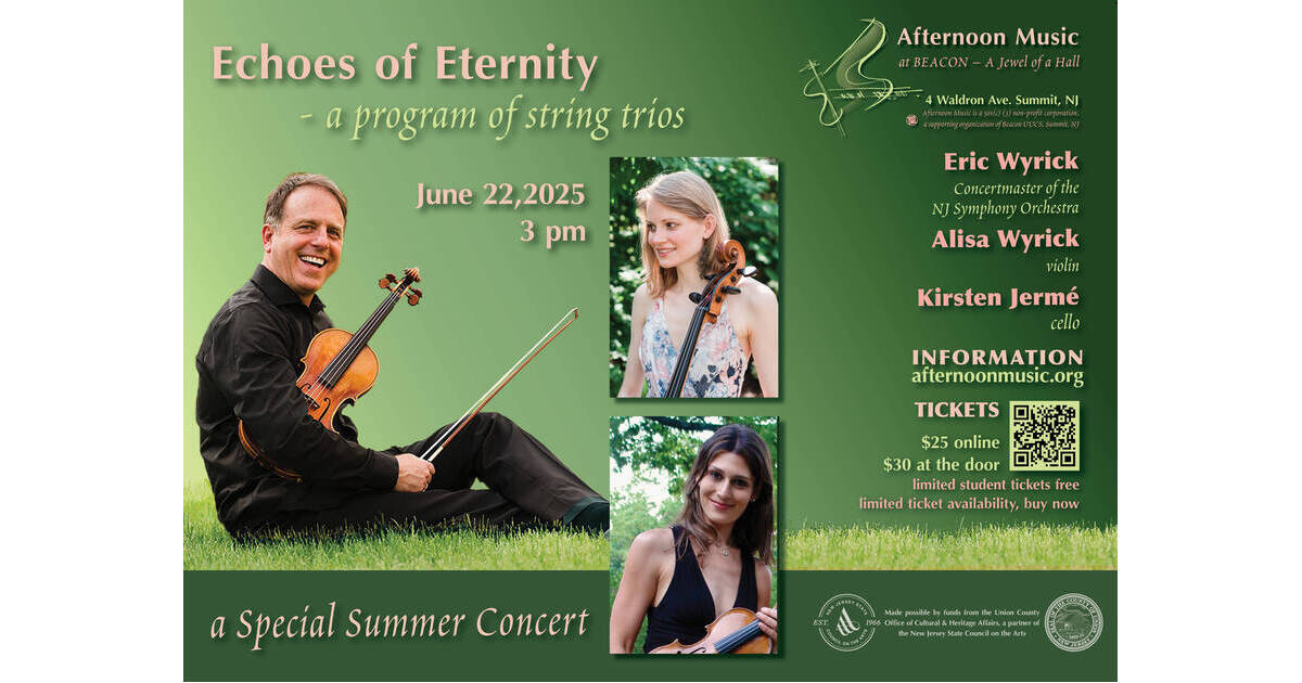 Violinist Eric Wyrick Leads String Trio Concert at Beacon UU | TAPinto ...