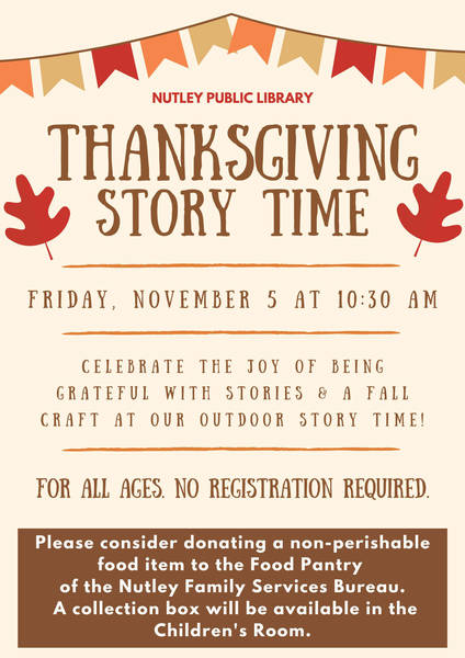 Nutley Public Library Celebrates November with Children's Events ...