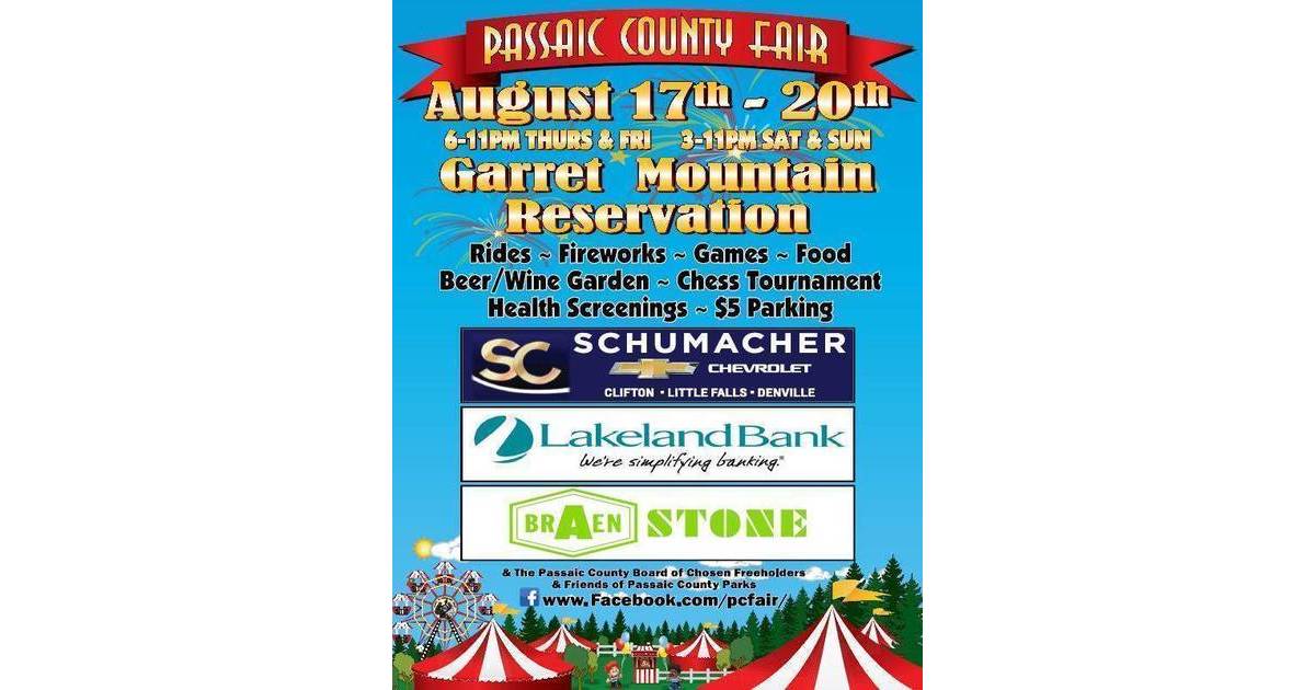 Passaic County Fair Will Run Aug. 17-20 at Garret Mountain | Passaic ...