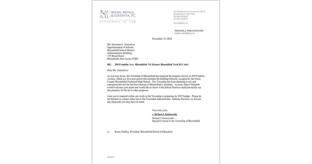 Mayor Mundell Seeking Potential Uses for Bloomfield Tech Property ...