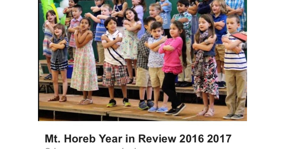 Warren Looks Back: 2016-2017 School Year at Mount Horeb School | Warren ...