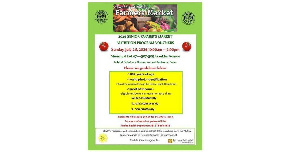 This Sunday: 2024 Senior Farmers Market Nutrition Program Vouchers at ...