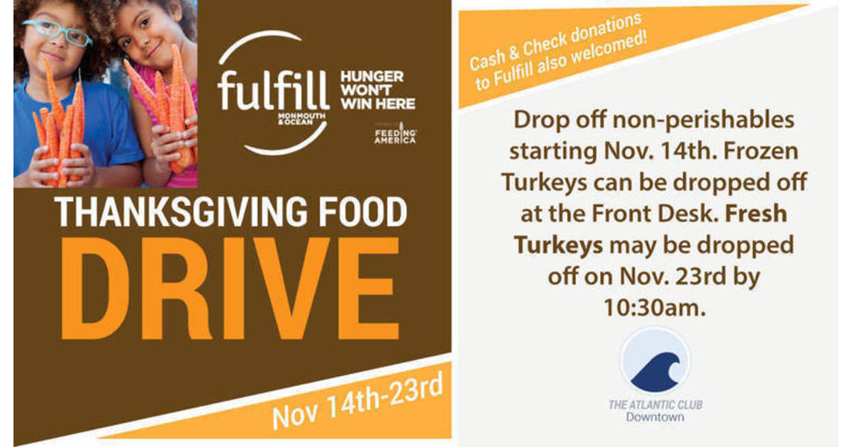 The Atlantic Club Partners with Fulfill for Food Drive | Belmar/Lake ...