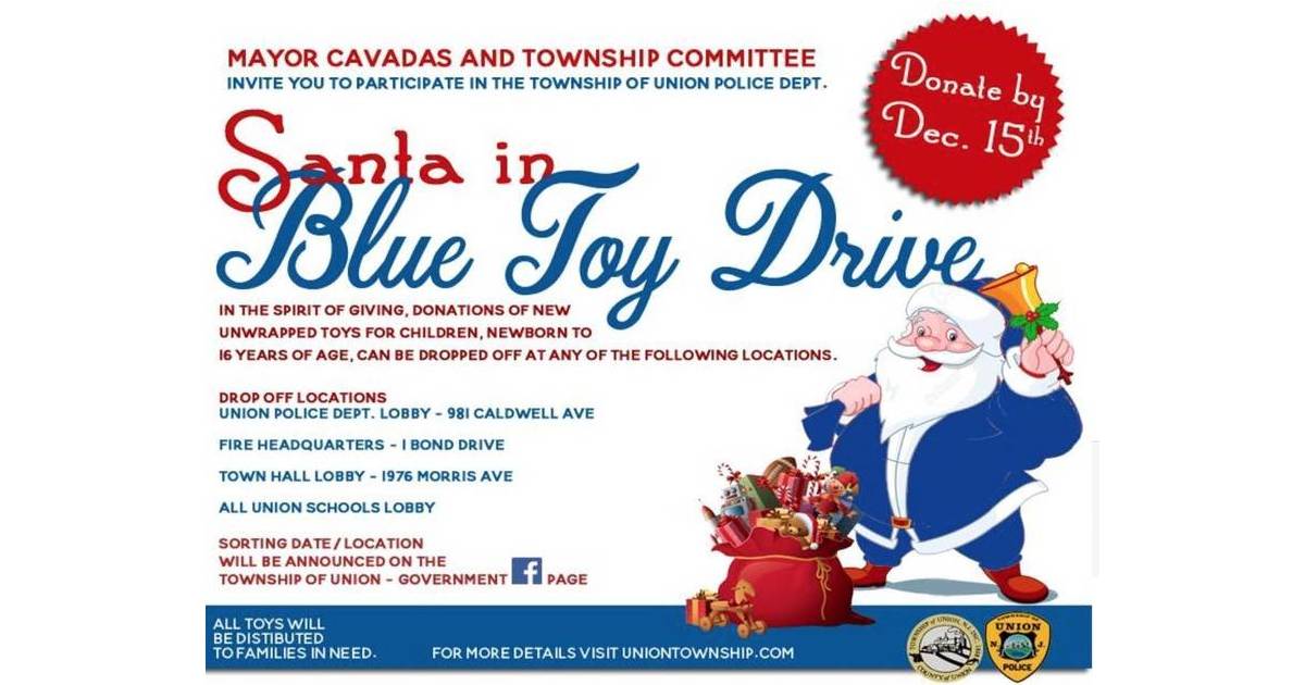 Union's Santa In Blue Toy Drive Continues through Dec. 15 | Union, NJ ...