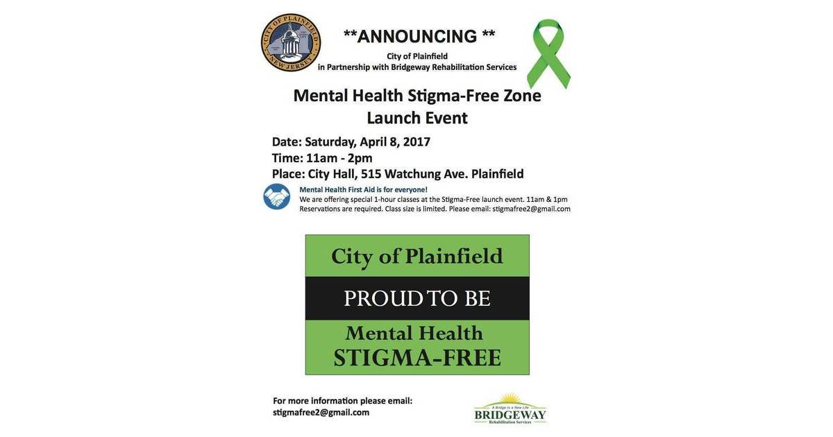 Plainfield's 'Mental Health Stigma-Free Zone' Launch Event Set for ...