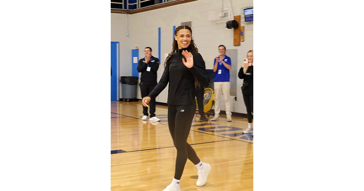 New Olympic Banner Unveiled for Olympic Gold Medalist Sydney McLaughlin ...