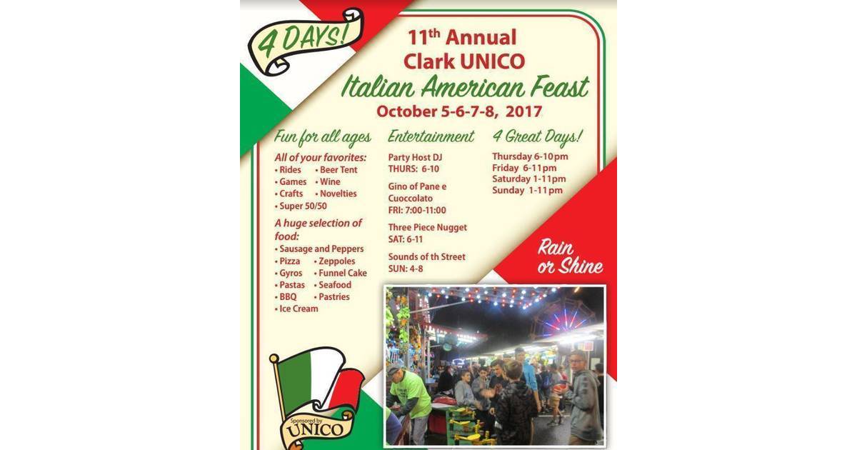 Clark UNICO Italian-American Feast Extends to Four Nights: Opening ...