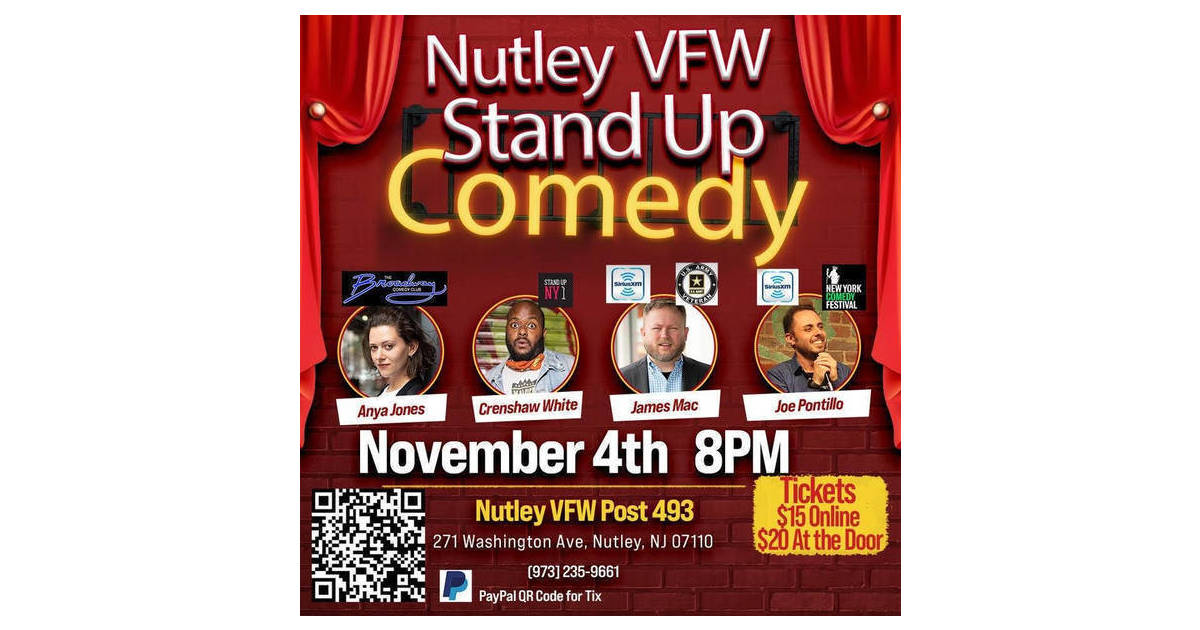 One Week Until Nutley's Funniest Night! Nutley VFW Comedy Night is Nov ...